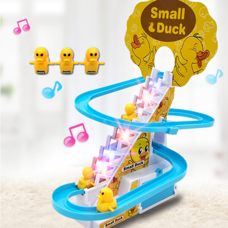 Small Duck Climbing Stairs Toy | Roller Coaster Toy Set With Flashing ...